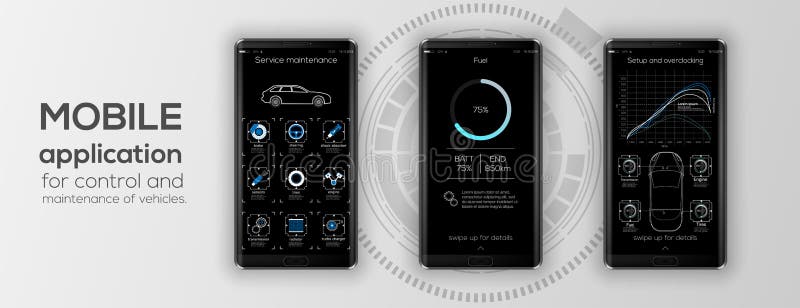 Mobile App Cars Infographic Template with Modern Design Stock Vector ...