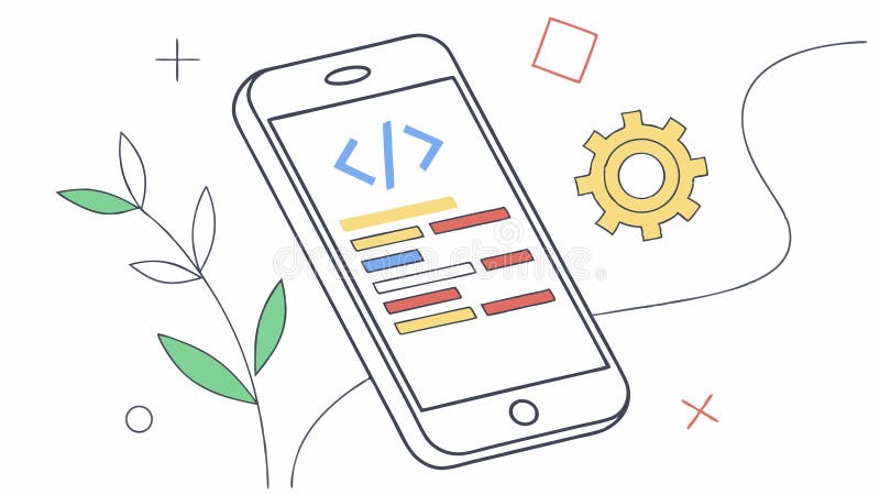 Mobile App Coding and Development Concept Vector Illustration. Vector Design Generative AI Stock ...