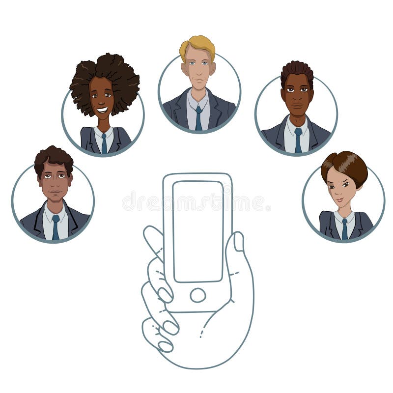 Mobile App for Collaboration between Different Workers Stock ...