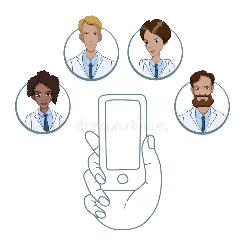 Mobile App for Collaboration between Different Workers Stock ...