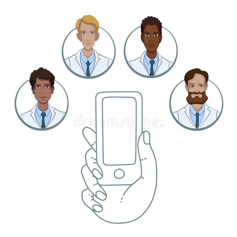 Mobile App for Collaboration between Different Workers Stock ...