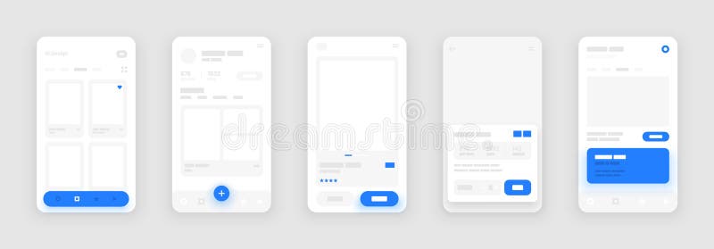 Mobile App Concept. Flowchart with UI Elements. Stock Vector ...