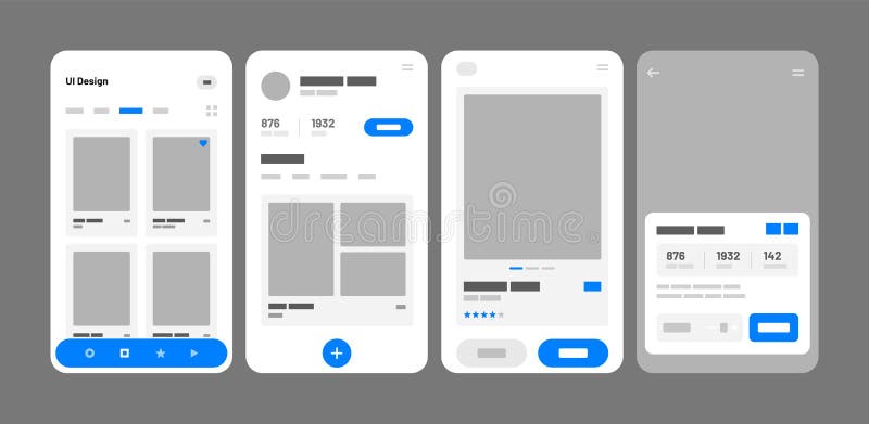 Mobile App Concept. Flowchart with UI Elements. Stock Vector ...
