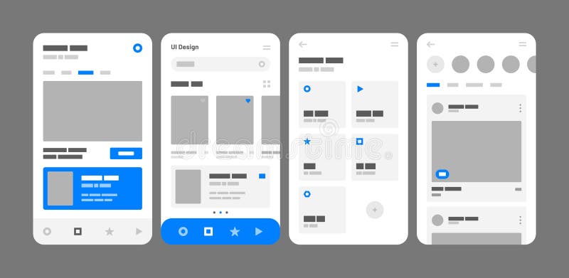 Mobile App Concept. Flowchart with UI Elements. Stock Vector ...