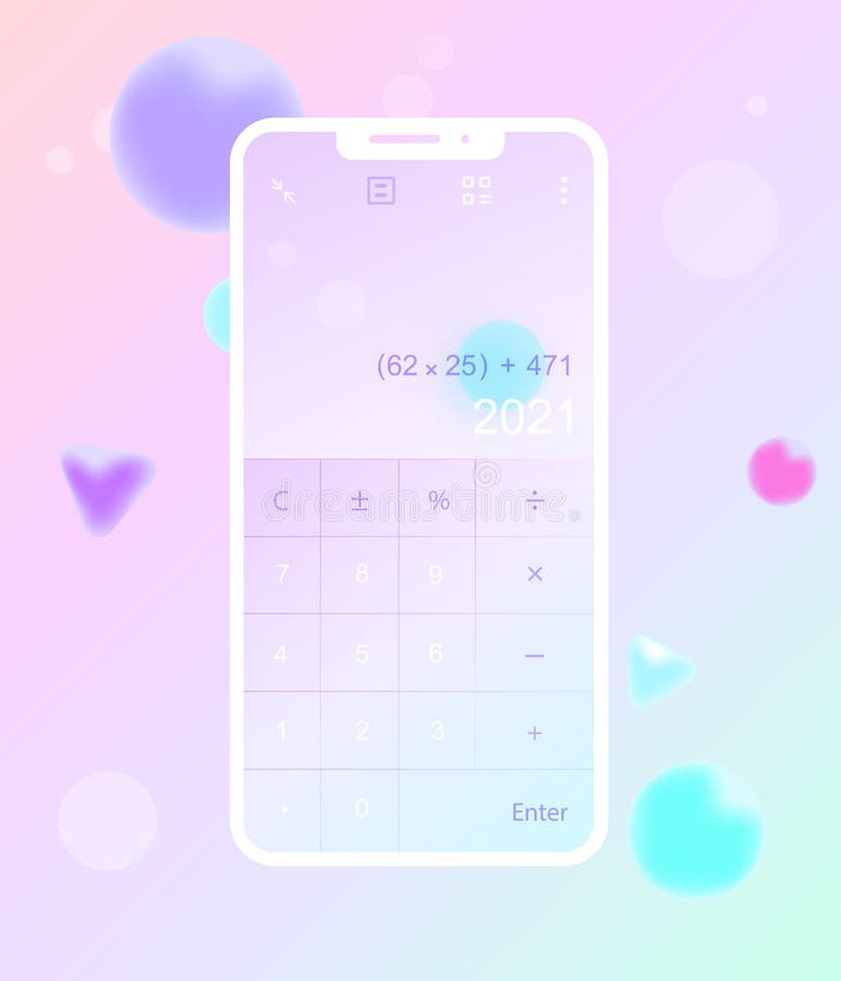 Mobile App Design.mobile Calculator Image. Glassmorphism, a New Trend ...