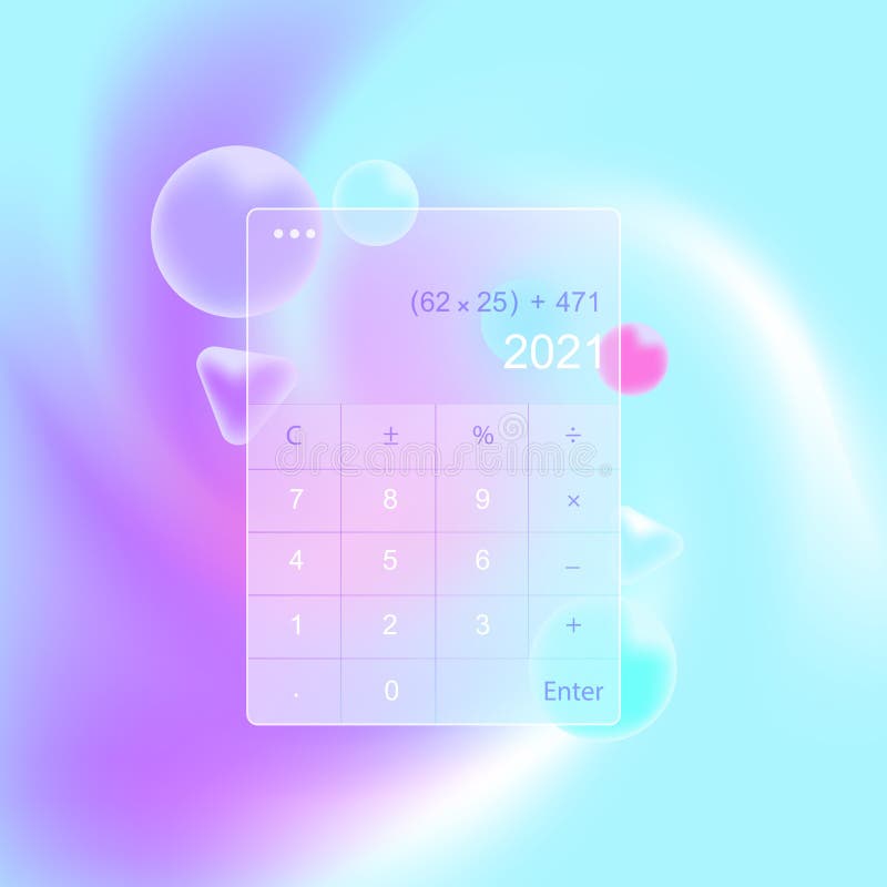 Mobile App Design.mobile Calculator Image. Glassmorphism, a New Trend ...