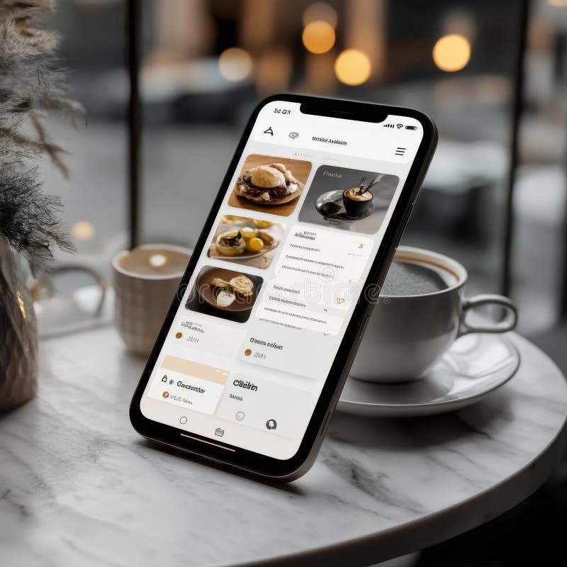 Mobile App Design for Restaurant Ordering Stock Illustration ...