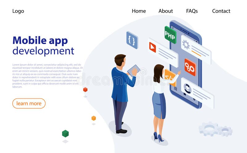 Programming Software Web Development Concept Isometric Icon Laptop