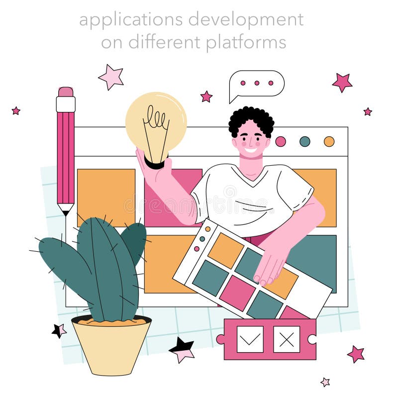 Mobile App Developer. Smartphone Application Interface Design Stock ...