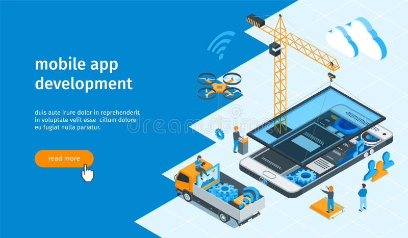 Web development banner stock vector. Illustration of manager - 125302904