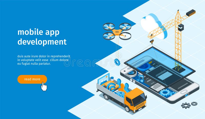 Mobile App Development Banner 01 Stock Vector - Illustration of ...