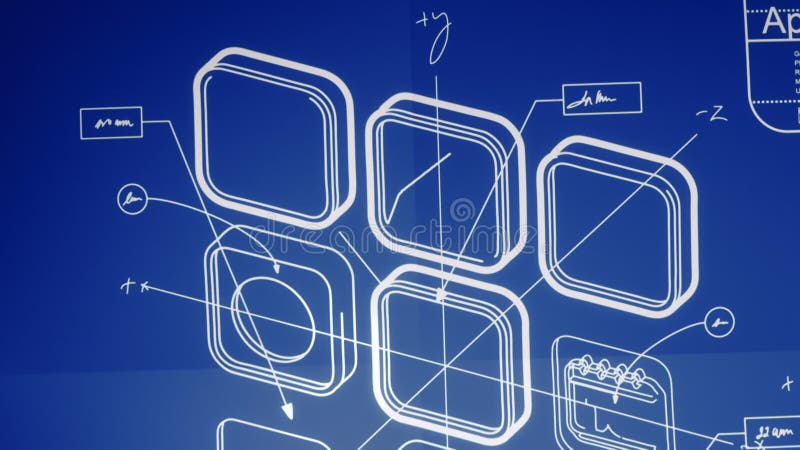 Mobile App Development Blueprint Concept Stock Footage - Video of ...