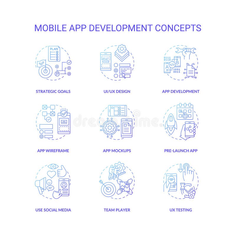 Mobile App Development Process Vector Infographic Template Stock Vector ...