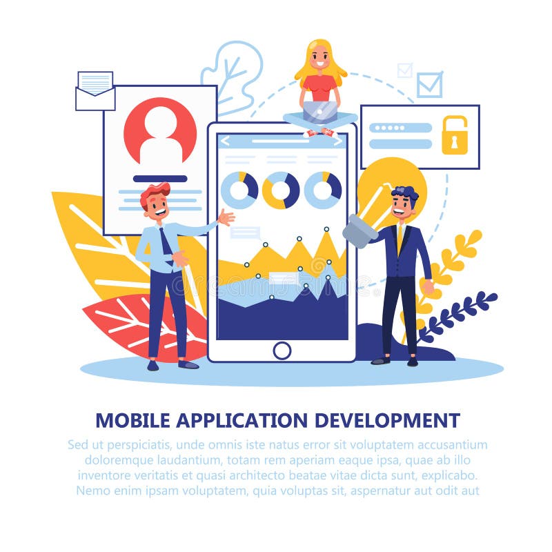 Mobile App Development Concept. Modern Technology Illsutration Stock ...