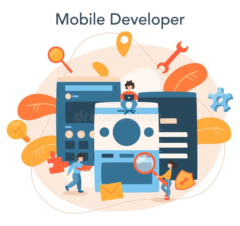 Mobile App Development Concept. Modern Technology and Smartphone ...