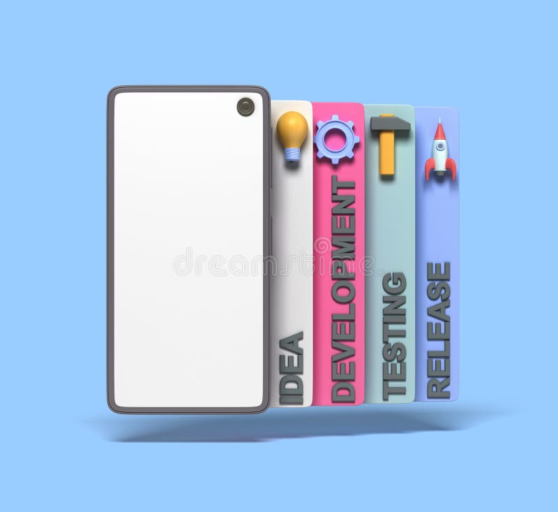 Mobile App Development Concept Stages of Application Development 3d ... Mobile App Development Concept Stages of Application Development 3d ...