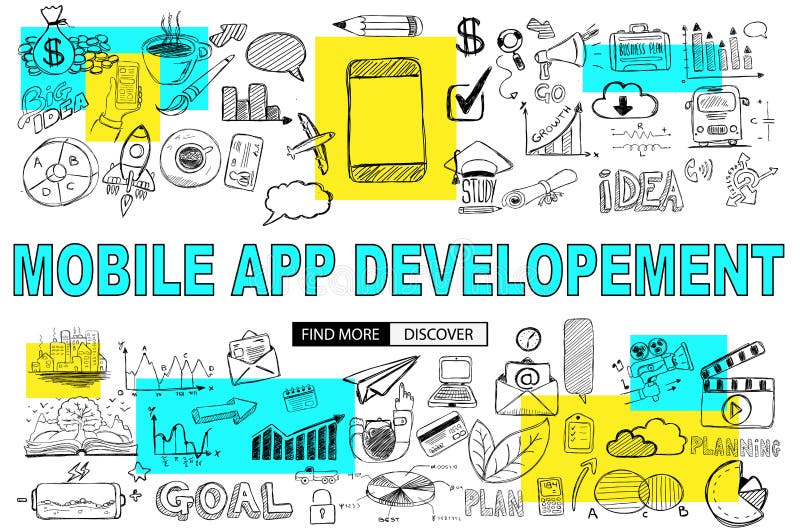Mobile App Development with Doodle Design Style :reaching More C Stock ...