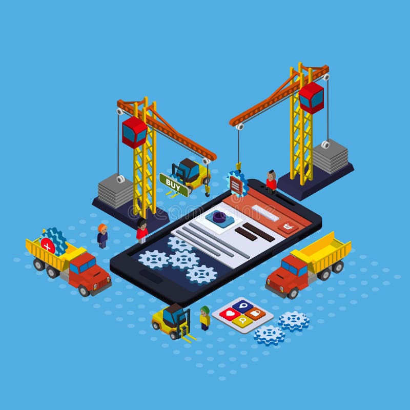 Mobile App Development Flat Isometric Vector Stock Vector ... Mobile App Development Flat Isometric Vector Stock Vector ...