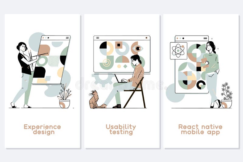 Mobile App Development Process Abstract Concept Vector Illustration Set ...