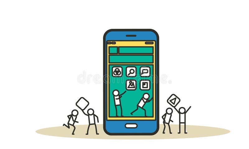 Mobile App Development Vector Concept Illustration Design. Application ...