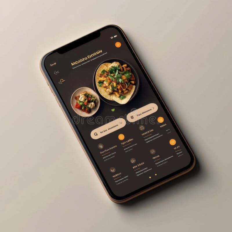 Mobile App Food Ordering Interface Design Stock Illustration ...