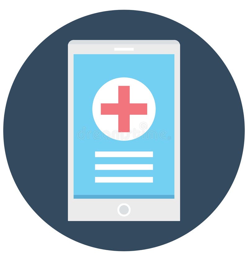 Mobile Health 2 Colored Line Icon. Simple Colored Element Illustration ...