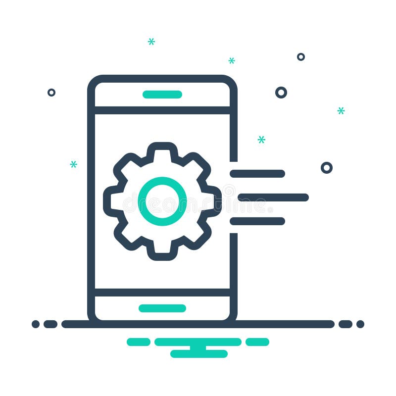 Black Mix Icon for Mobile App, Setting and Development Stock Vector ...