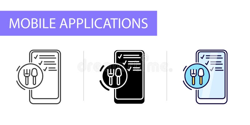 Mobile App Icon, Food Tracking Stock Vector - Illustration of cell ...