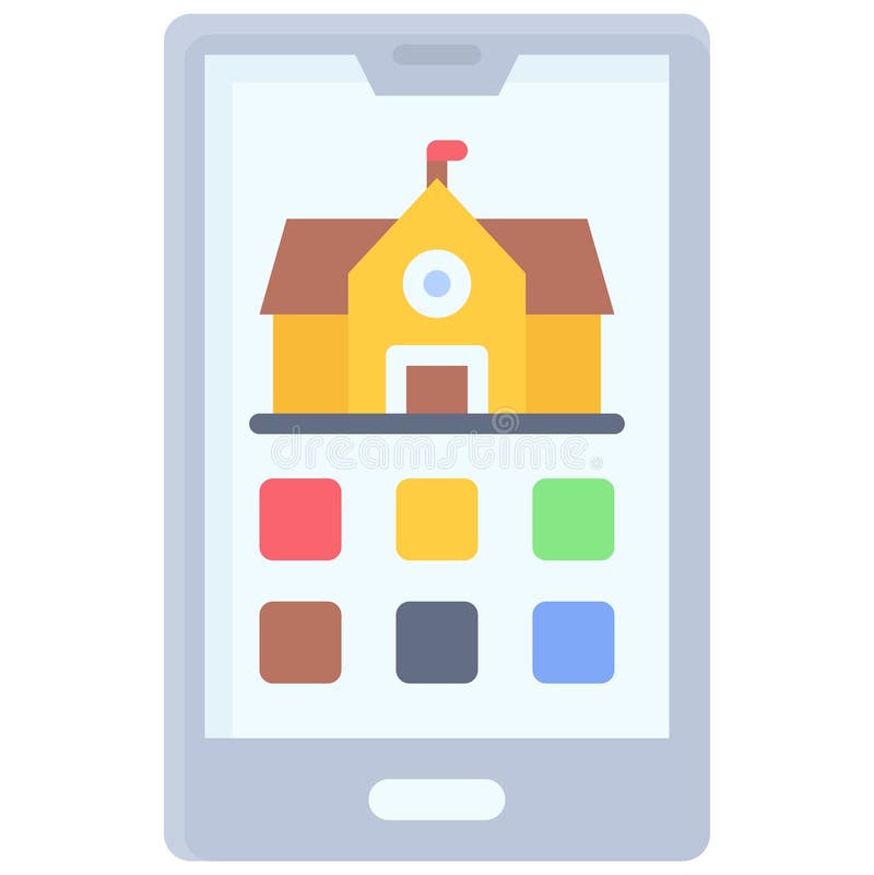 Mobile App Icon, High School Related Vector Illustration Stock Vector ...