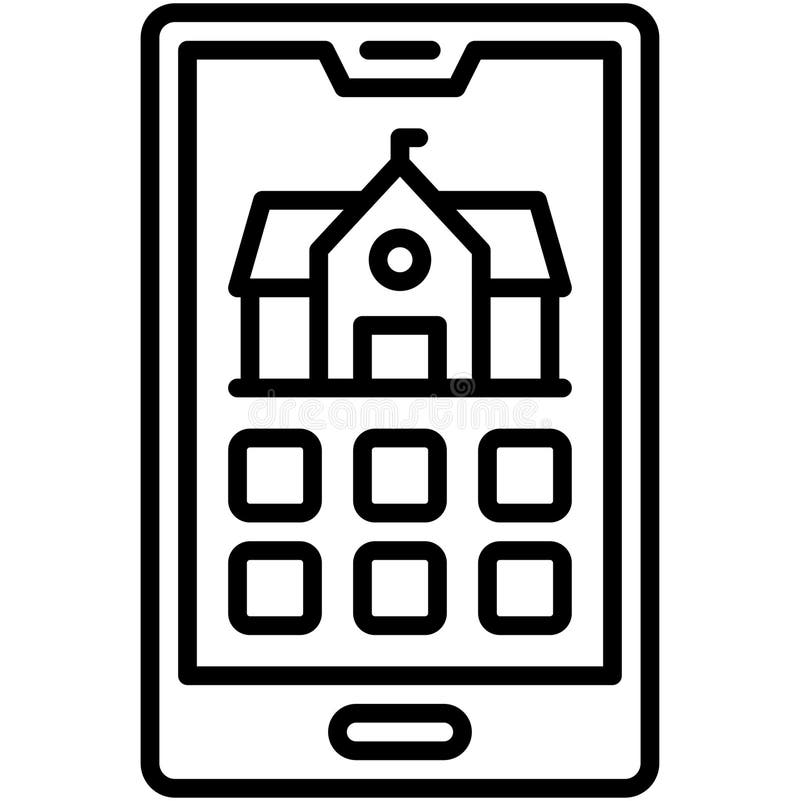 Mobile App Icon, High School Related Vector Illustration Stock Vector ...