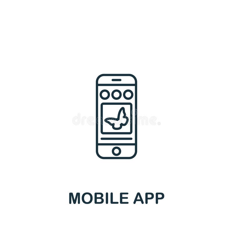 Mobile App Icon. Monochrome Simple Web Design Icon for Templates, Web ...
