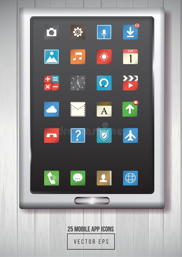 Mobile App Icon Set. Vector Illustration Decorative Design Stock Vector ...