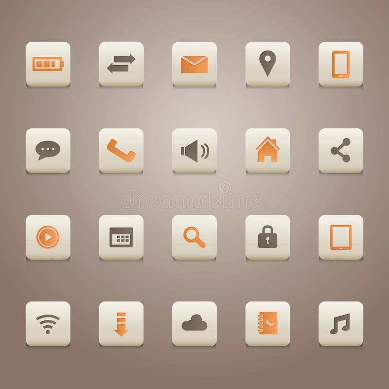Mobile App Icon Set. Vector Illustration Decorative Design Stock Vector ...