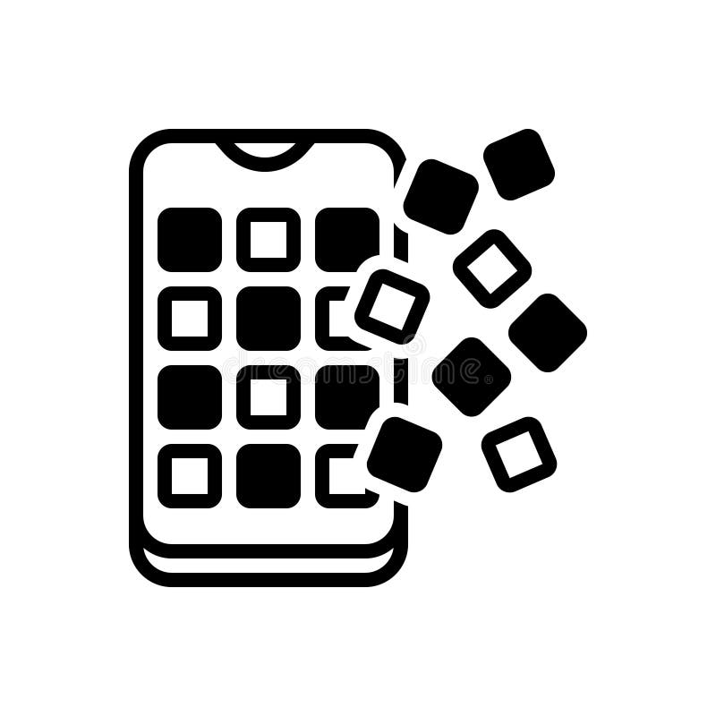 Black Solid Icon for Mobile App, Technology and Smartphone Stock Vector ...