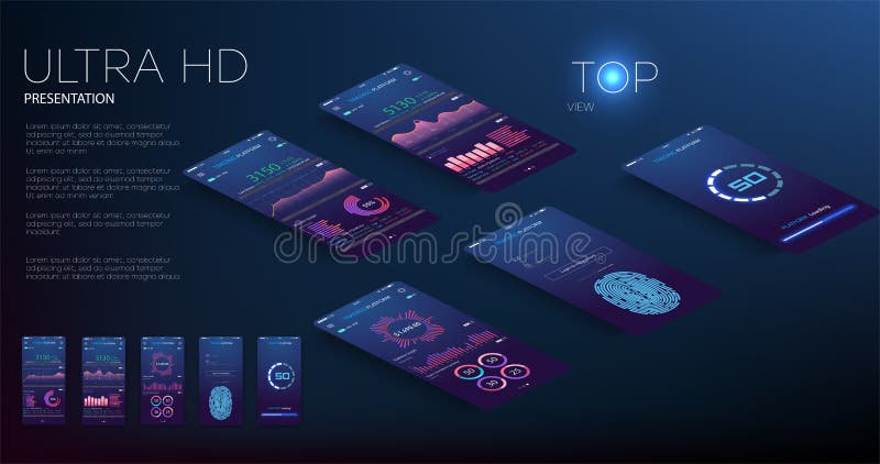 Mobile App Infographic Template with Modern Design Weekly and Annual ...