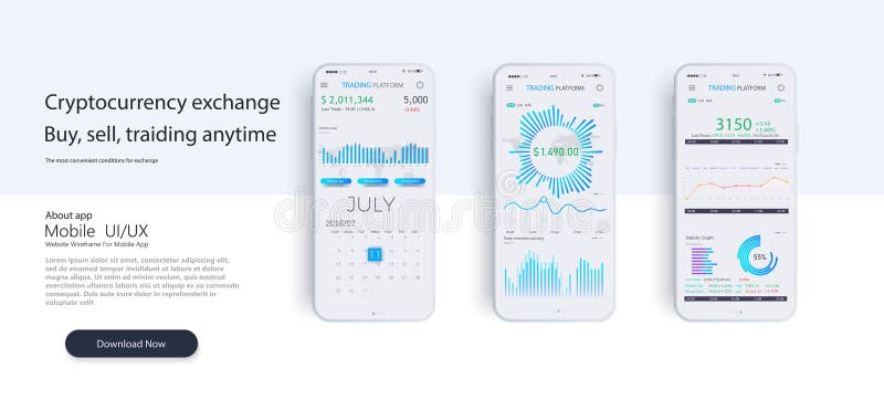 Mobile App Infographic Template with Modern Design Weekly and Annual ...
