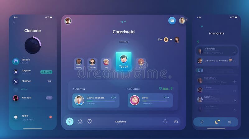 Mobile App Interface Design Concept Stock Illustration - Illustration ...