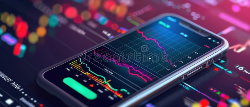 Mobile App Interface Displaying Interactive Stock Market Charts and ...