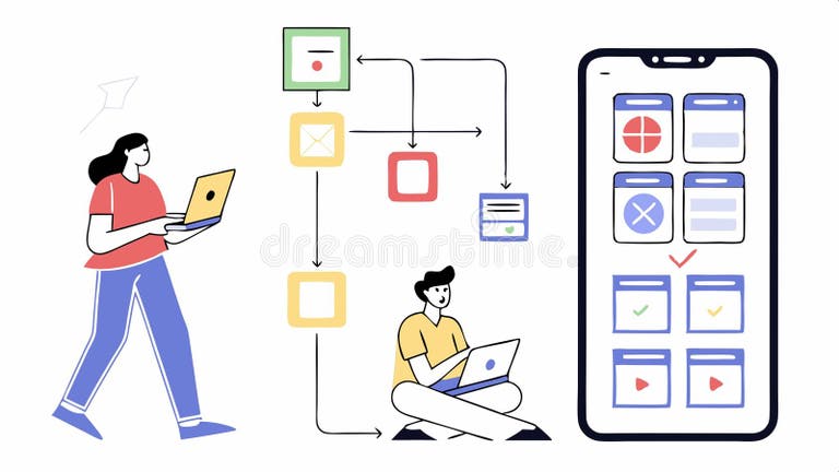 Mobile App Interface Flow, User Journey, App Design Process, Mobile UX ...