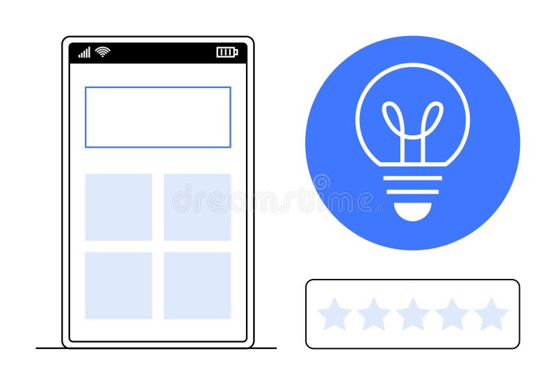 Lightbulb Icon Highlighting Innovation Stock Illustrations – 437 ...