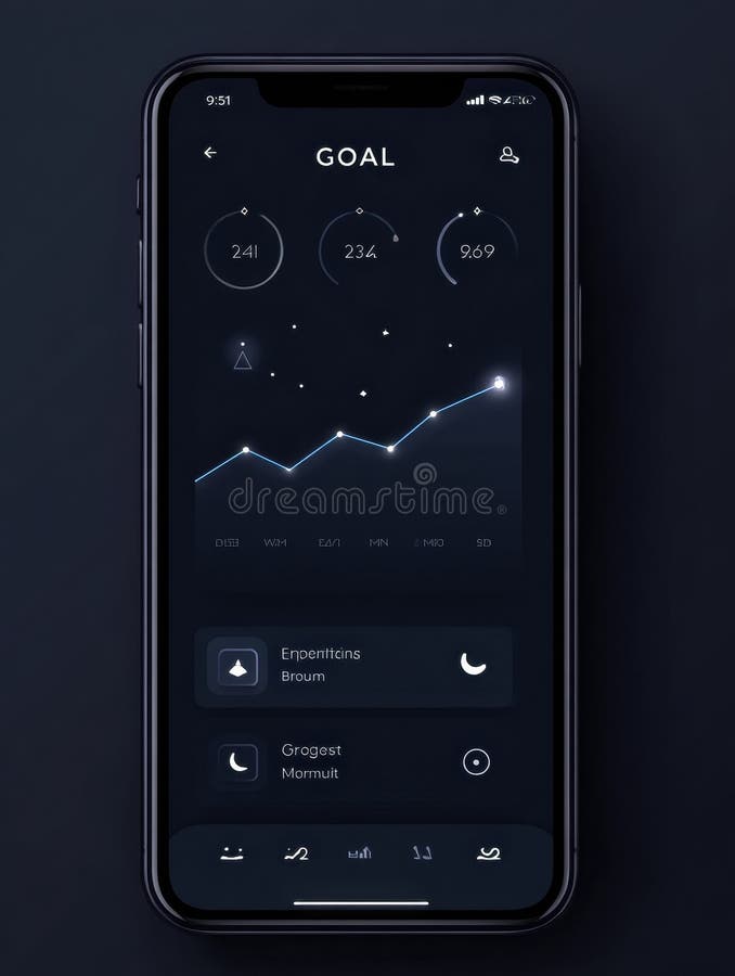 Mobile App Interface for Setting and Tracking daily Achievements with a ...