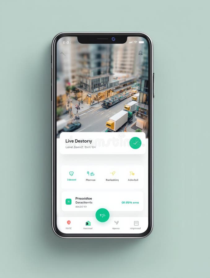 Live Delivery Status Displayed on Mobile App Screen with Cityscape ...