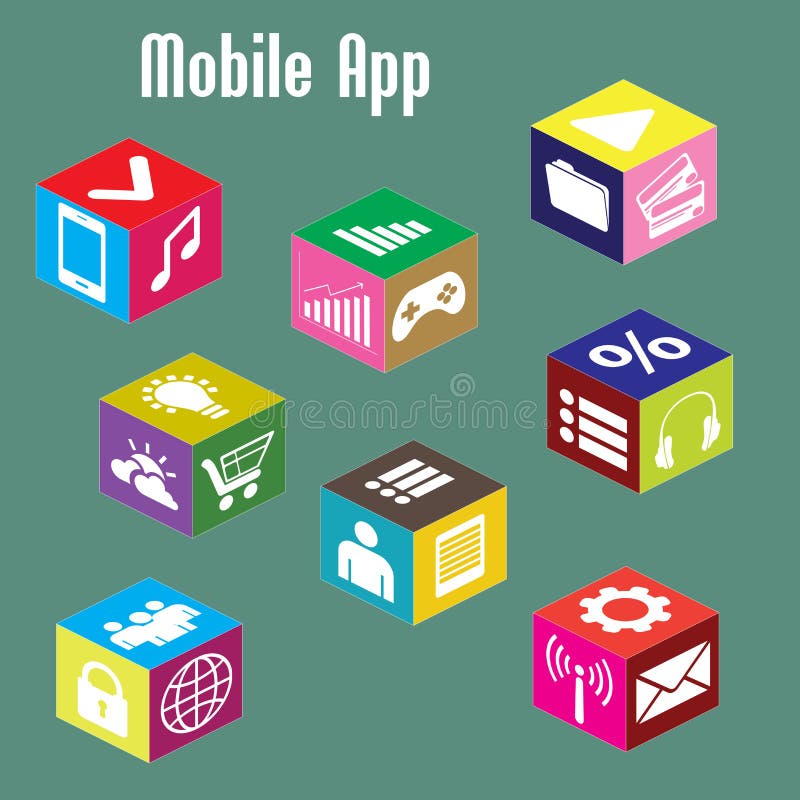Mobile app, isometric stock vector. Illustration of device - 62252139