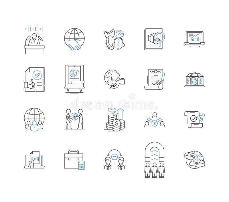 Mobile App Line Icons Collection Navigation Efficiency Personalization Security Innovative