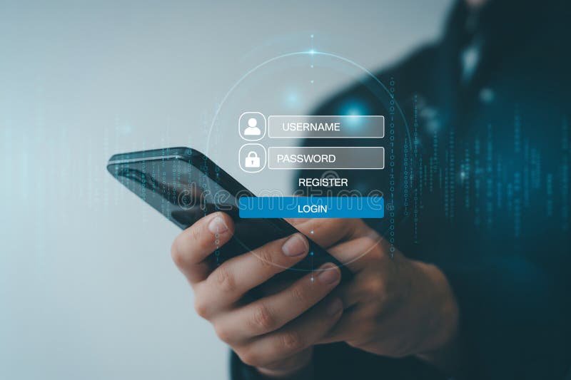 Mobile App Login Security Authentication Username Password Register Account Access Online ...