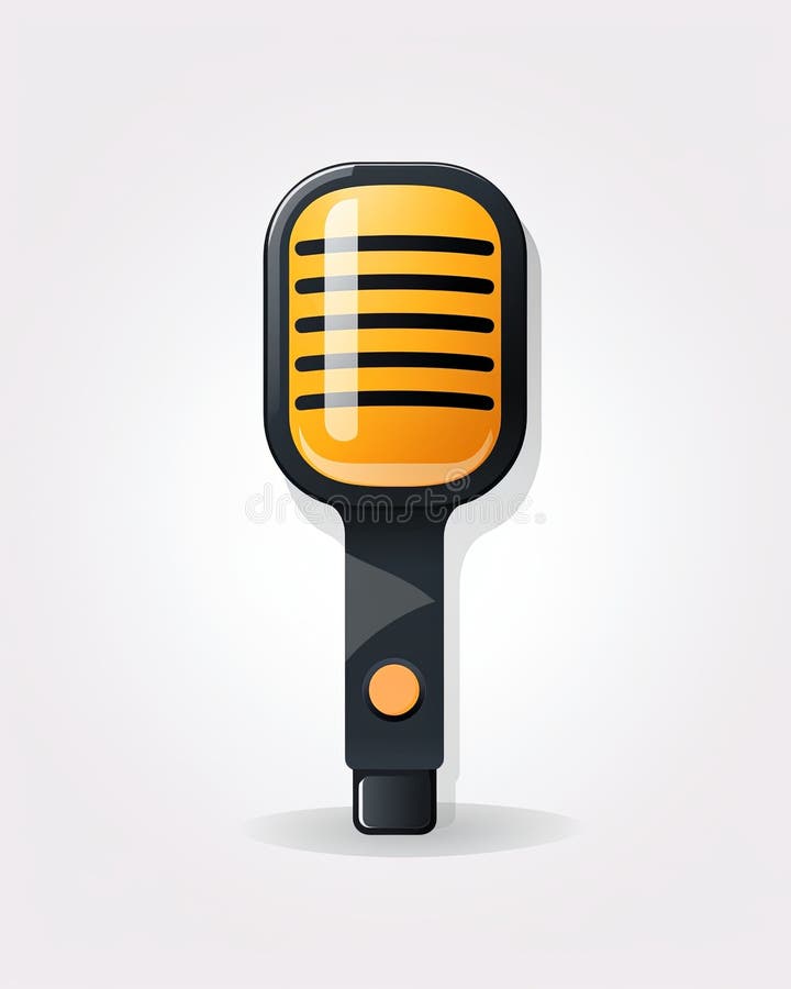 Mobile App Logo Design. Flat App Icon of a Microphone Stock ...