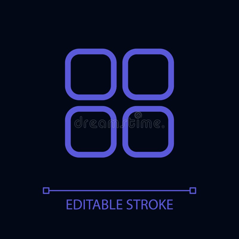 Mobile App Menu Pixel Perfect Color Linear Ui Icon for Dark Theme Stock ...