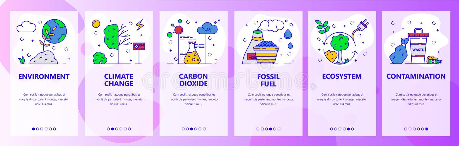 Set of UI, UX, GUI Screens Ecology App Flat Design Template for Mobile ...