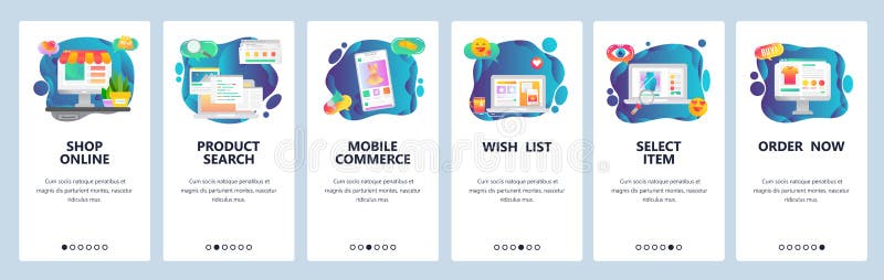 Mobile App Onboarding Screens. Online Shopping, Internet Store, Mobile ...