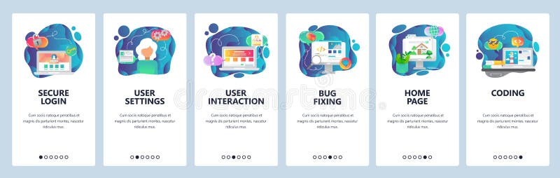 Mobile App Onboarding Screens Secure Login Website Coding And